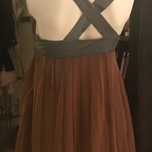 jussara Lee | Dresses | Jussara Lee Brown Empire Waist Chiffon Dress Xs ...